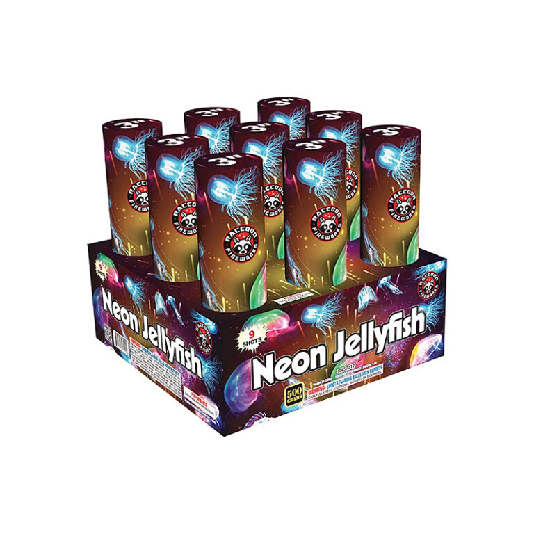 Neon Jellyfish 500g Cake Fireworks - Rocket Fireworks